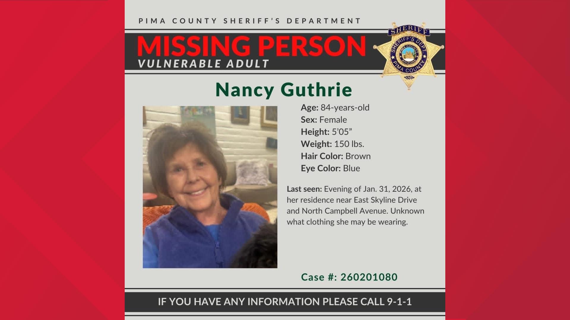 Savannah Guthrie's mother reported missing from southern Arizona home ...